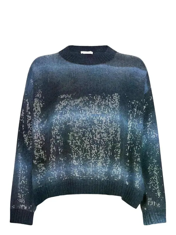 Liu Jo Ombré Sequinned Jumper - Blue
