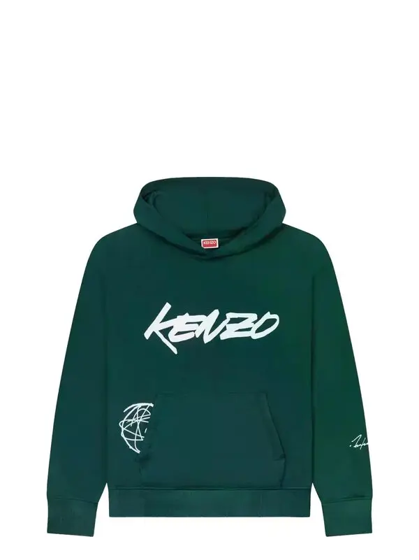 Kenzo X Futura 2000 Atom-flower Print Hoodie - Green