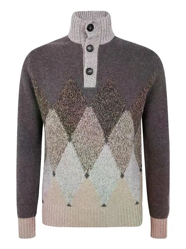 BALLANTYNE Diamond-pattern Sweater - Brown