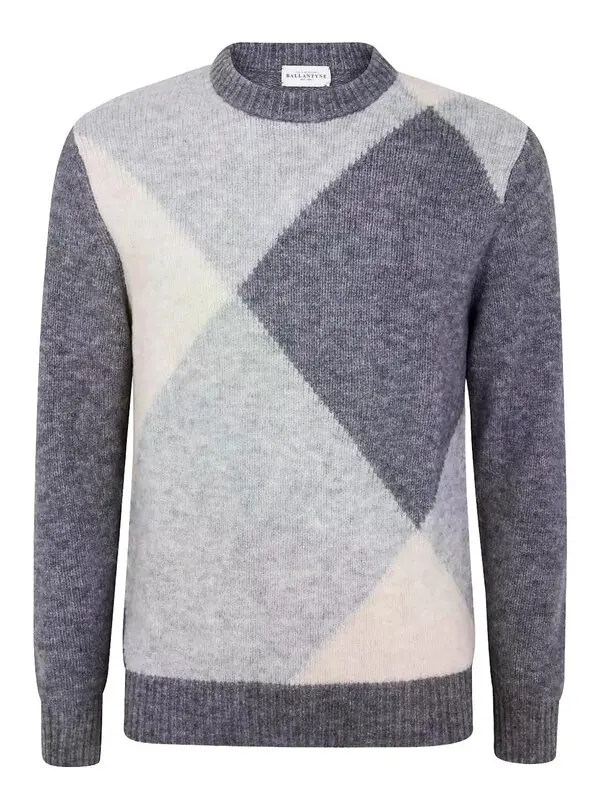 BALLANTYNE Diamond-pattern Wool Sweater - Grey