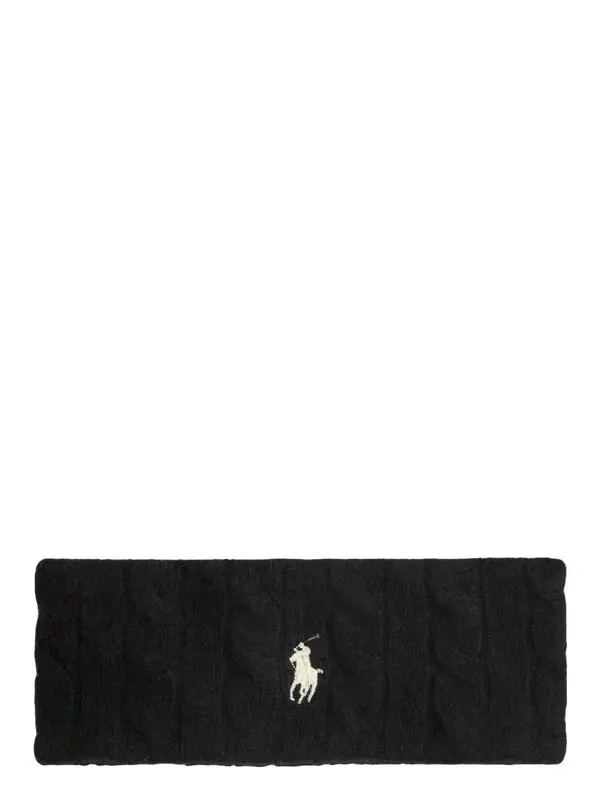 Polo Ralph Lauren Cable-knit Embroidered Headband - Black