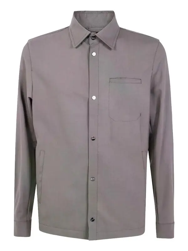 Herno Button-fastening Shirt Jacket - Grey