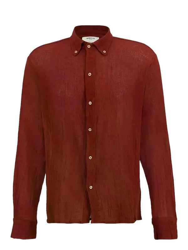 Spiritum Tulum Long-sleeve Cotton Shirt - Red