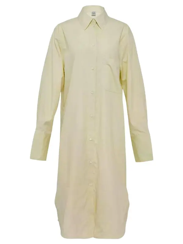 TOTEME Long-sleeve Button-down Shirt Dress - Yellow
