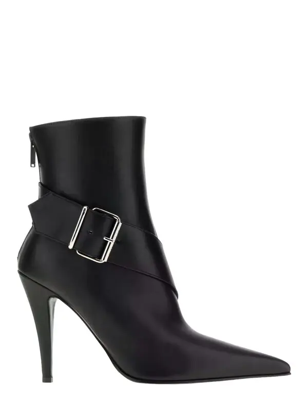 Alexander McQueen 100mm Leather Ankle Boots - Black