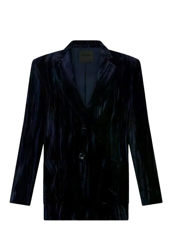 Liu Jo Pleated Velvet Blazer - Blue