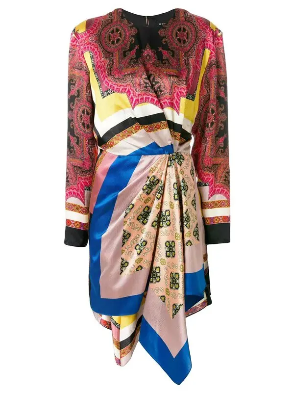Etro Patterned Knot Dress - Pink