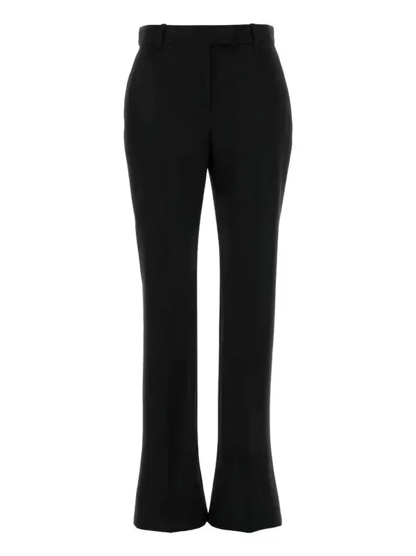 Alexander McQueen Wool Flared Trousers - Black