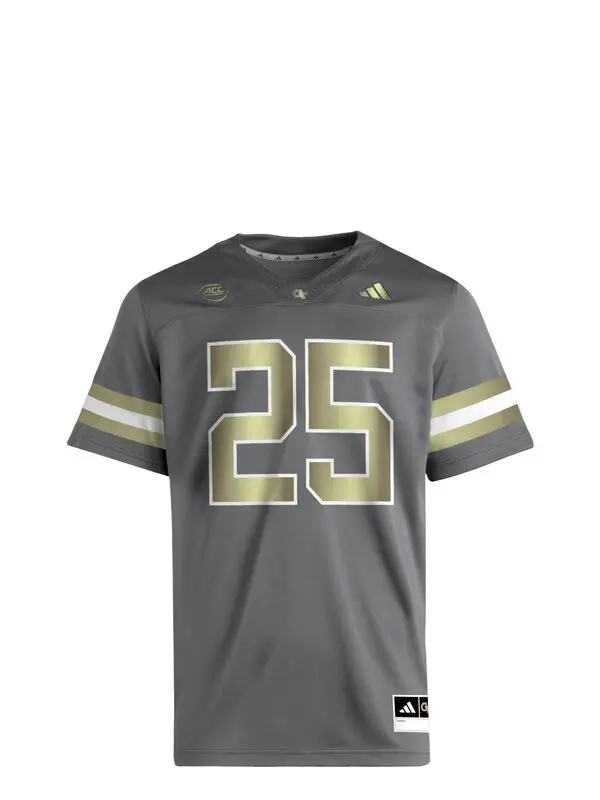 Adidas Georgia Tech Yellow Jackets Premier Alternate Football Jersey - Team Dark Grey / Gold Metallic
