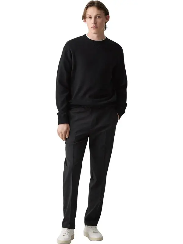 Theory Standard Drawstring Pant In Motion Wool - Black