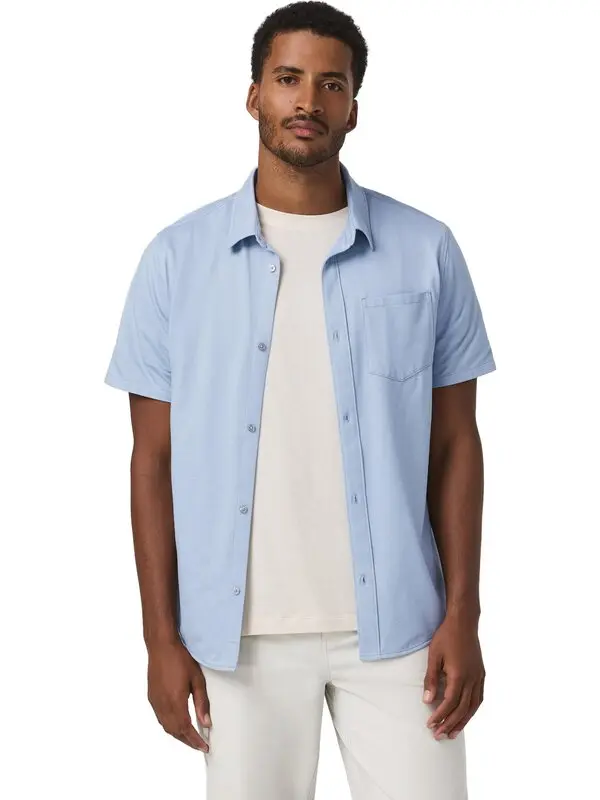Vuori Short Sleeve Knit Oxford Button Down Classic Fit - Blue Dusk