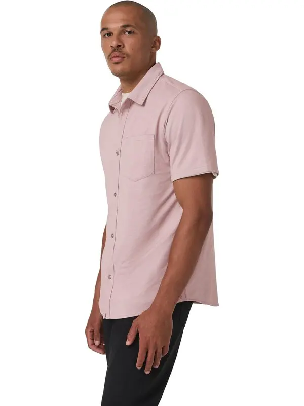 Vuori Short Sleeve Knit Oxford Button Down Classic Fit - Mauve