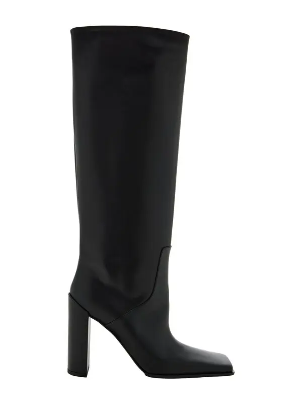 Alaïa Leather Knee Boots - Black