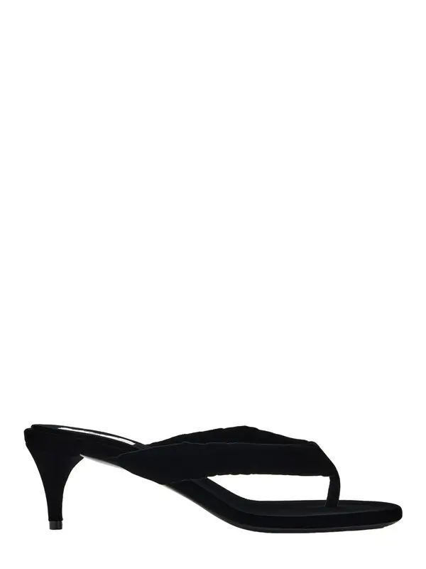 Alaïa Velvet Thong Sandals - Black