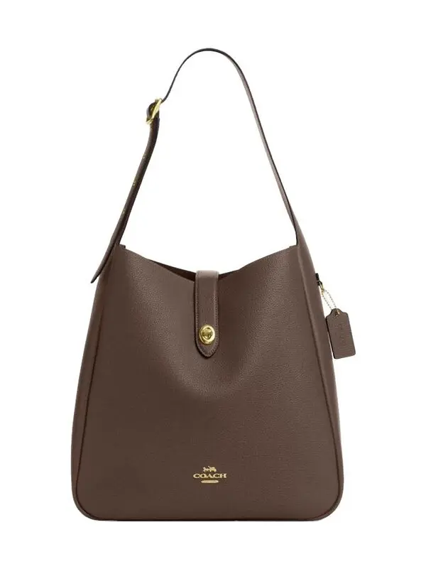 COACH® Hadley Large Shoulder Bag - Pebbled Leather/gold/dark Stone