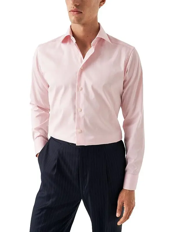 Eton Twill Slim Fit Button Down Shirt - Pink
