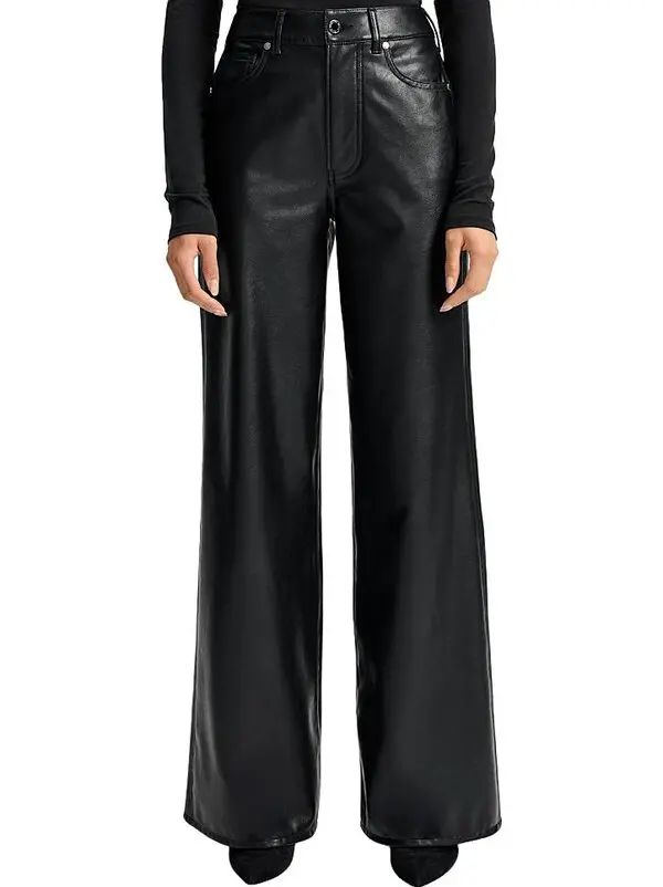 Veronica Beard Kasey Faux Leather Jeans - Black