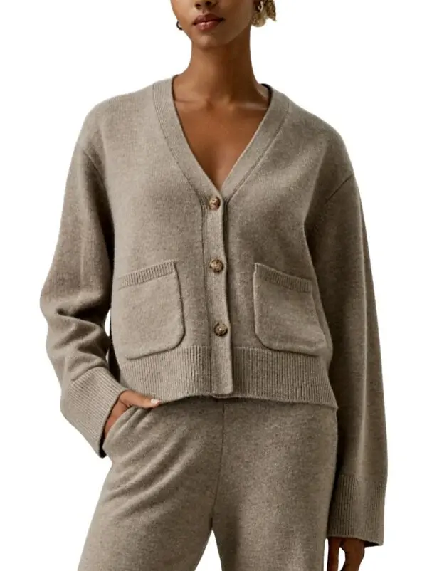Lilysilk Wool-cashmere Blend Cropped Cardigan - Camel