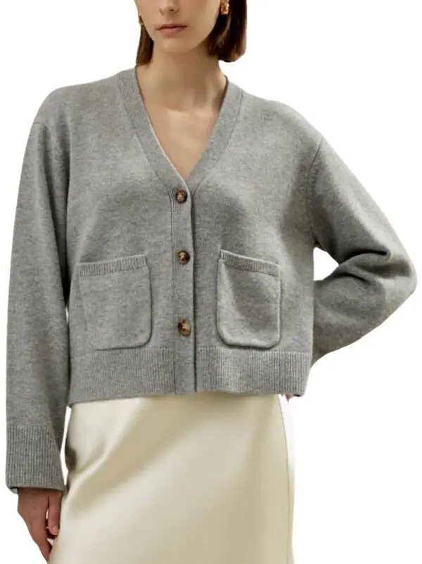 Lilysilk Wool-cashmere Blend Cropped Cardigan - Husky