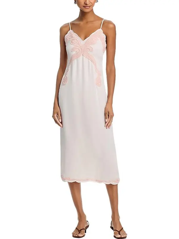 Rag & Bone Ann Embellished Slip Midi Dress - Blush