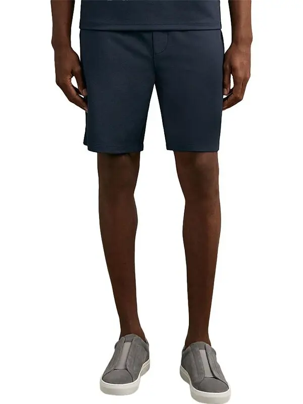 REISS Angus Textured Drawstring Shorts - Navy
