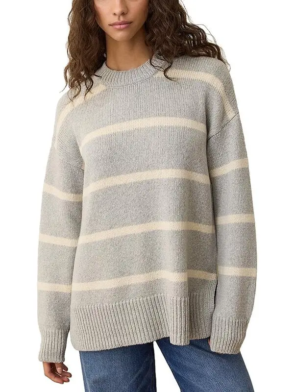 Marine Layer Berkeley Oversized Sweater - Fog Stripe