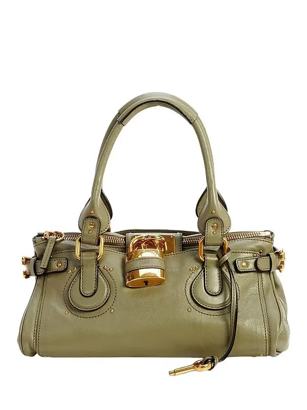 Chloé Paddington Padlock Shoulder Bag - Aloe Green