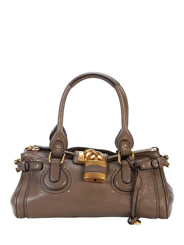 Chloé Paddington Padlock Shoulder Bag - Flannel Grey