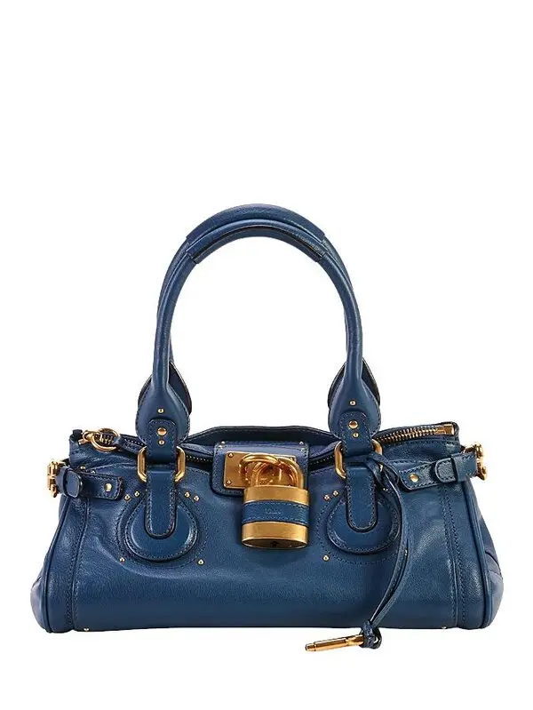 Chloé Paddington Padlock Shoulder Bag - Tapestry Blue