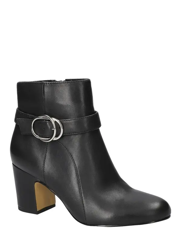 BELLA VITA Gamela Moto Bootie - Black Leather