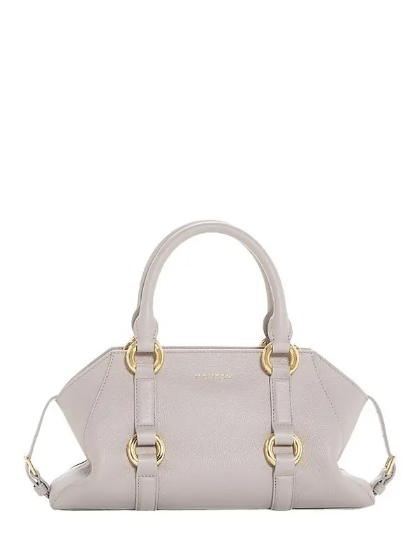 Alexander McQueen Farringdon Small Top Handle Bag - Stone/navy