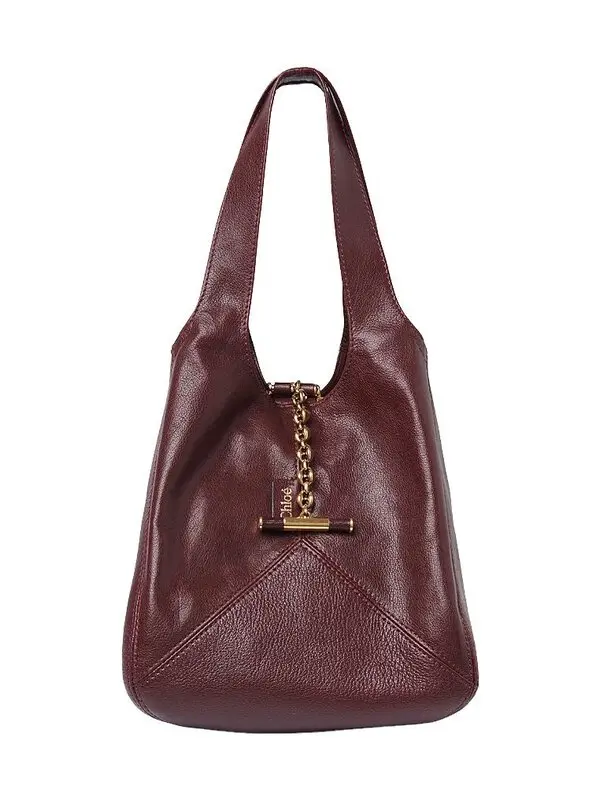 Chloé Balloon Leather Hobo Bag - Grenat