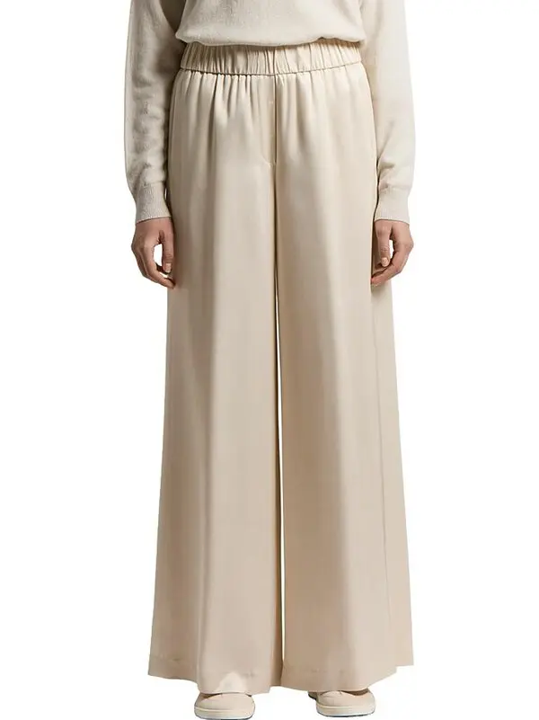 Peserico Wide Leg Trousers - Pearl Beige