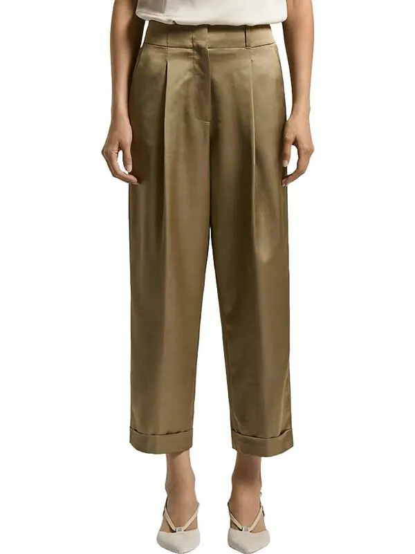 Peserico Cropped Trousers - Clay Green
