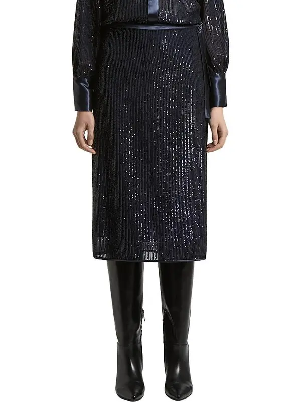 Peserico Sequin Midi Skirt - Blue Starr
