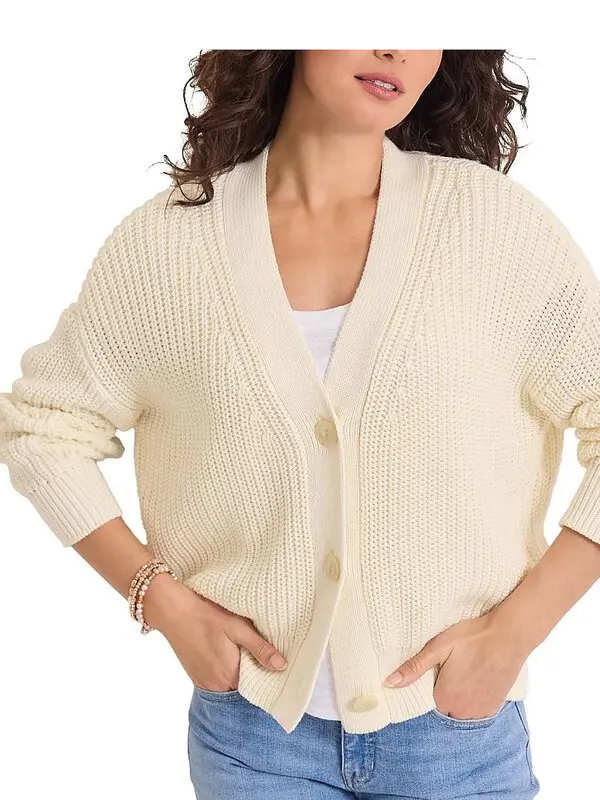 Tommy Bahama Zoe Shaker Stitch Cardigan - Bleached Sand