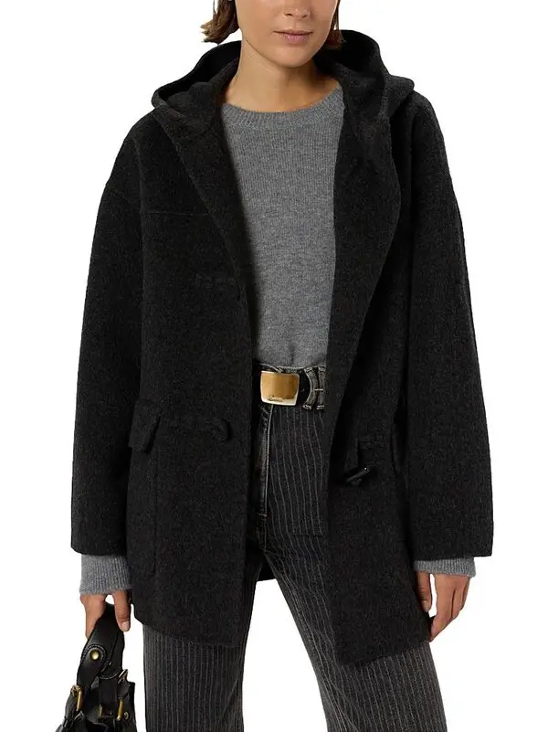 Gerard Darel Malina Wool Coat - Charcoal