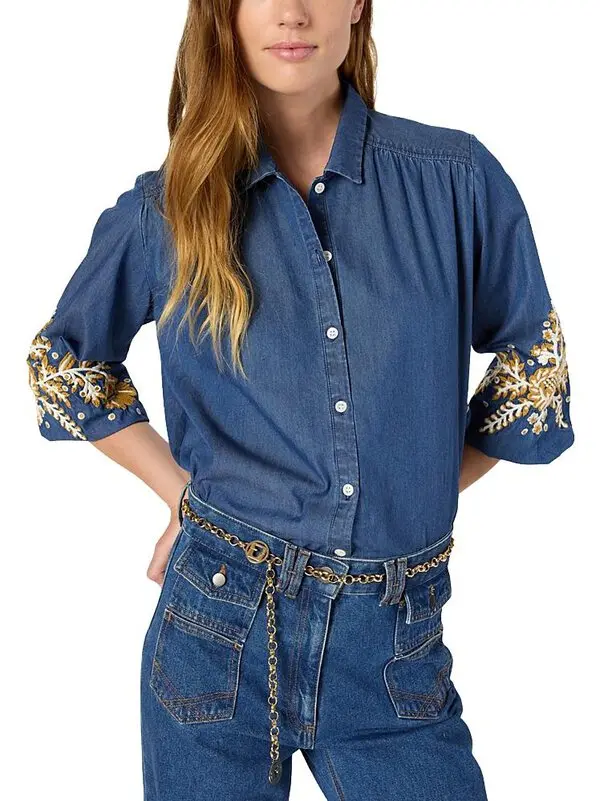 Gerard Darel Amelie Button-front Shirt - Blue
