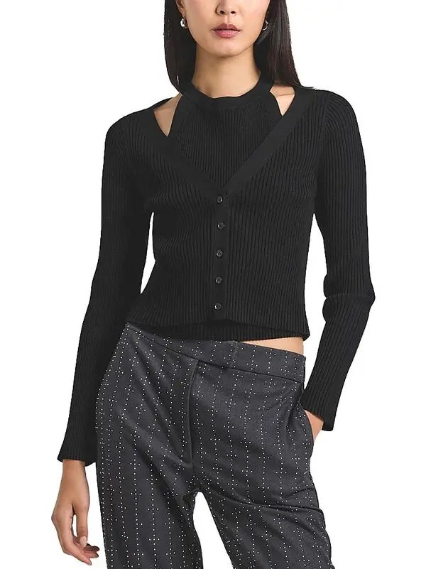Derek Lam 10 Crosby Lonnie Cardigan - Black