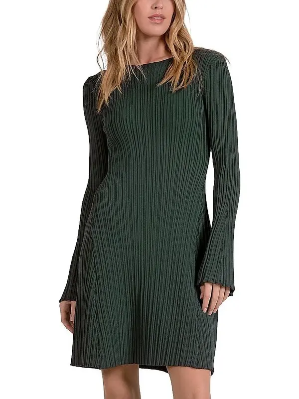 Elan Ribbed Knit Mini Dress - Pine