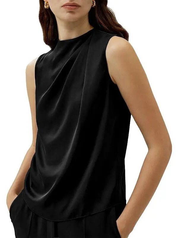 Lilysilk Sleeveless Minimalist Top - Black