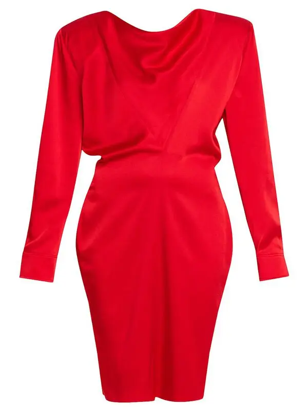 Stella McCartney Draped Long-sleeve Midi Dress - Lipstick Red