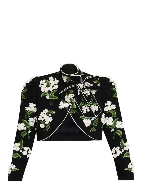 Alice + Olivia Addison Bow Jacket - Black/off White