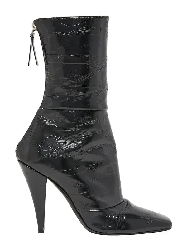 Givenchy Crinkled Leather Ankle Boots - Black
