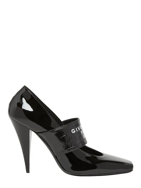 Givenchy Label Patent Leather Pumps - Black