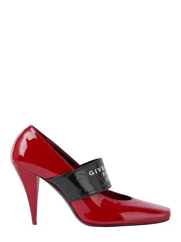 Givenchy Label Patent Leather Pumps - Deep Red