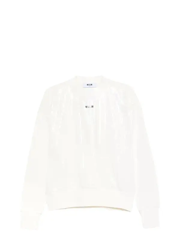 MSGM Sequin-embellished Sweatshirt - White
