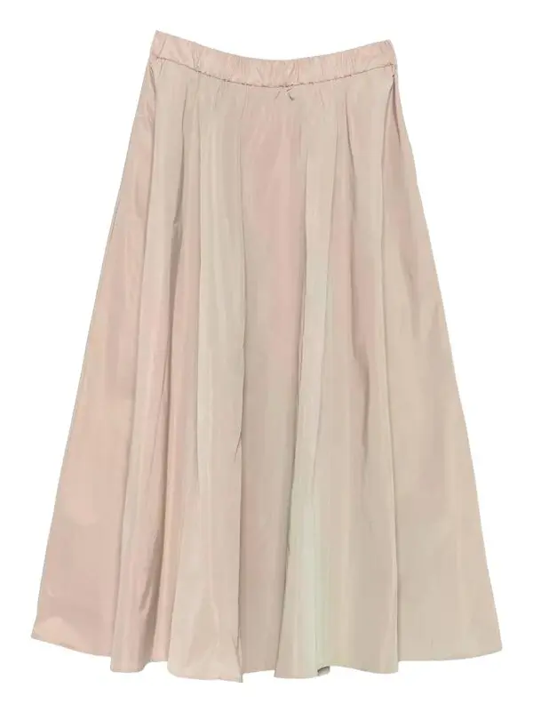 Aspesi Pleated Taffeta Midi Skirt - Neutrals