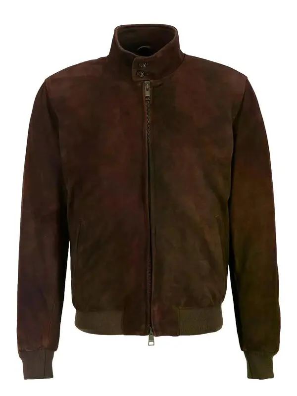 Boglioli Zip-up Leather Bomber Jacket - Brown