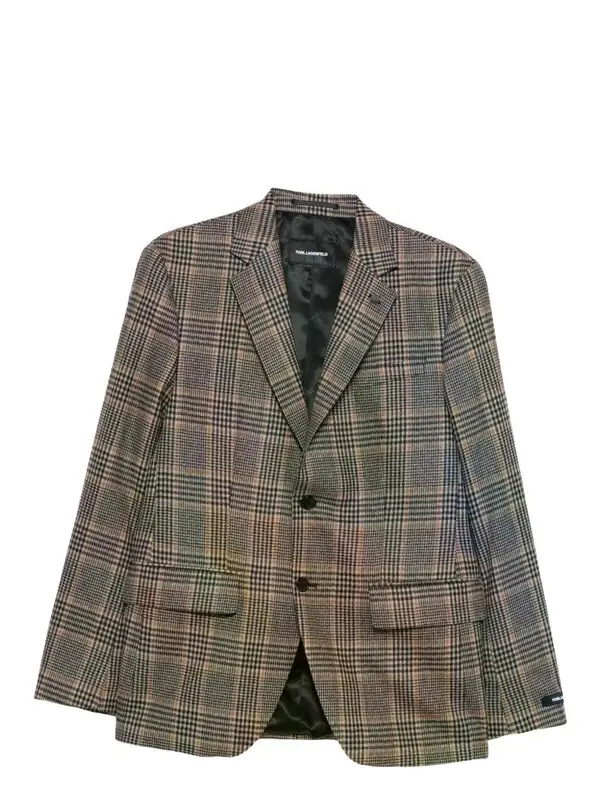 Karl Lagerfeld Checked Wool Jacket - Brown
